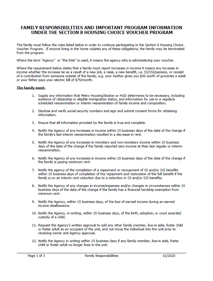 How do I fill out the Family Responsibilities Form? – Metro Housing
